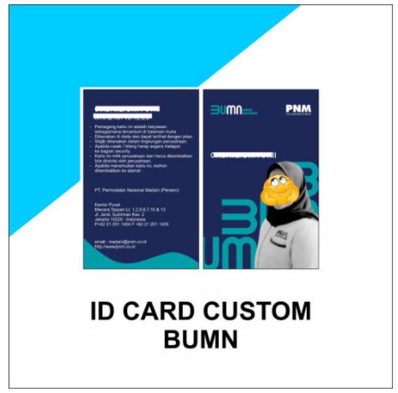 Jual Custom Id Card Bumn Mandiri Bri Bca Pln Idcard Satuan Di Seller ...