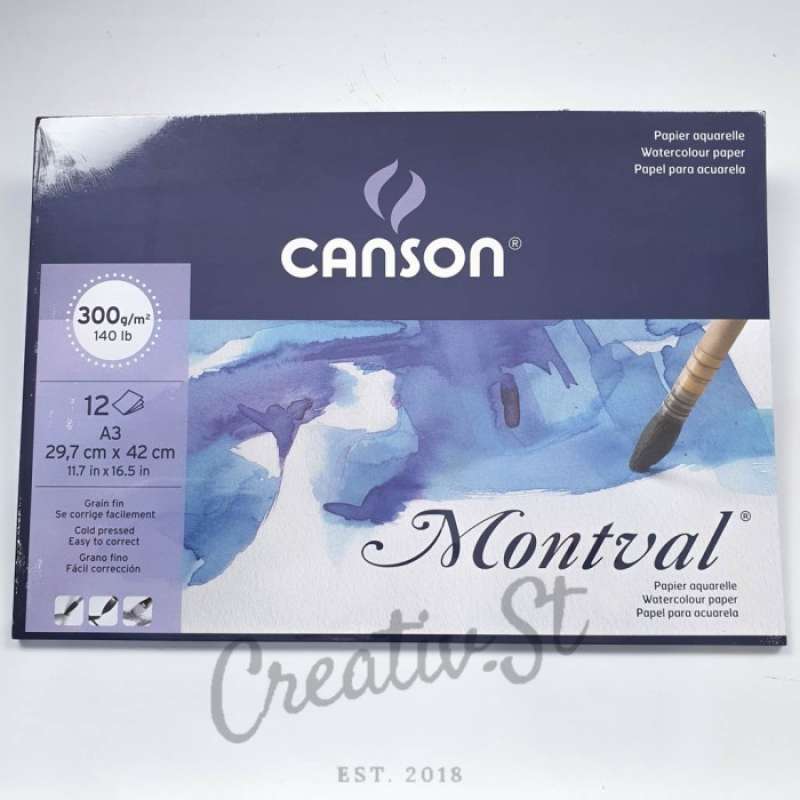Jual Canson Montval A3 Watercolor Paper 12 Sheet 300 Gsm Di Seller ...