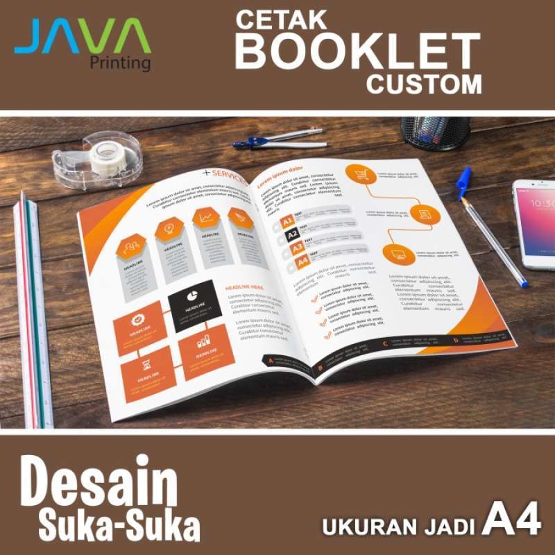 Jual Cetak Booklet A4 -print Buku-cetak Compay Profile-staples Tengah ...