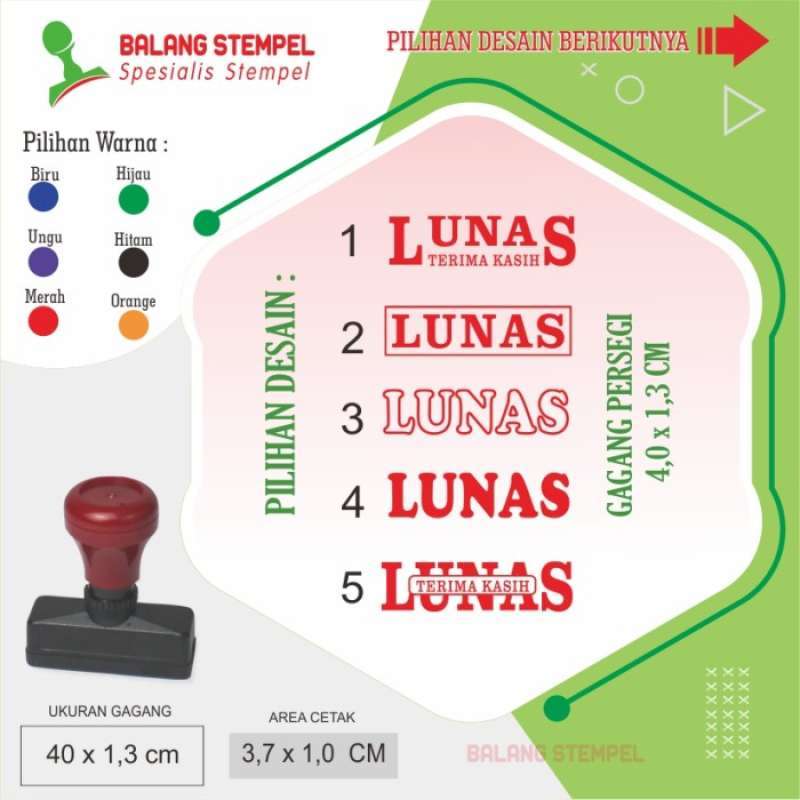 Jual Stempel Lunas Stampel Cap Stamp Flash Warna Otomatis Toko Balang ...