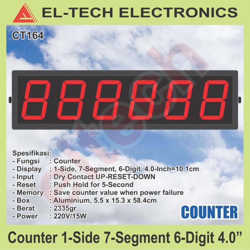 Jual Counter Digital Display Industri Hitung Barang 1 Sisi Side - 5.8cm ...