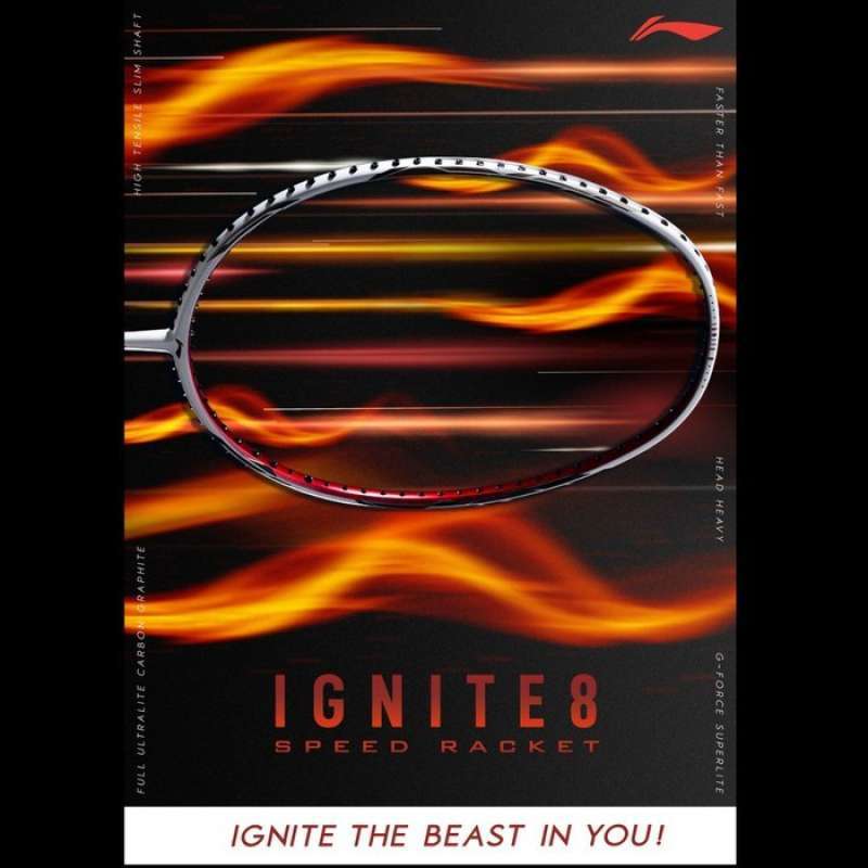 Jual New Full Set Raket Badminton Lining Ignite 8 Dark Navy / Cooper Di ...