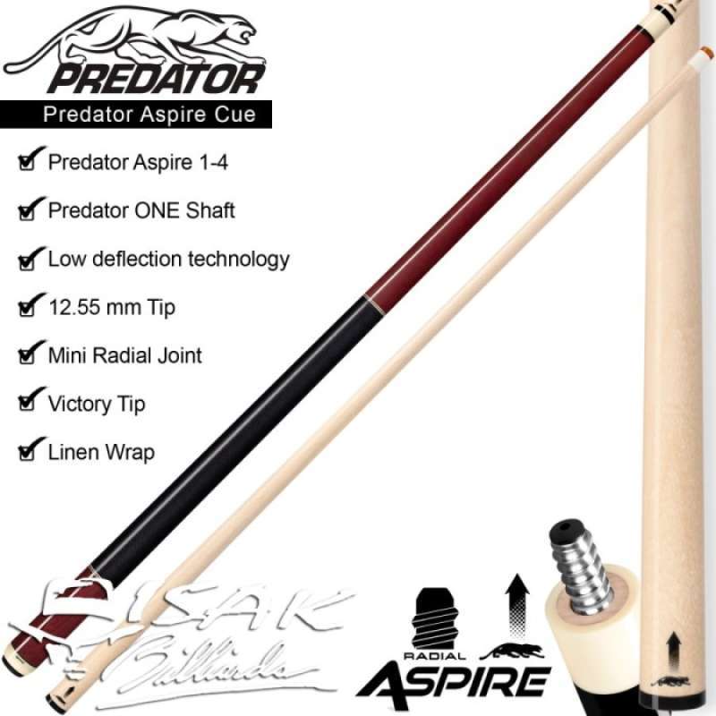 Jual Predator Aspire 1-4 Pool Cue | Low Deflection Radial Stick ...