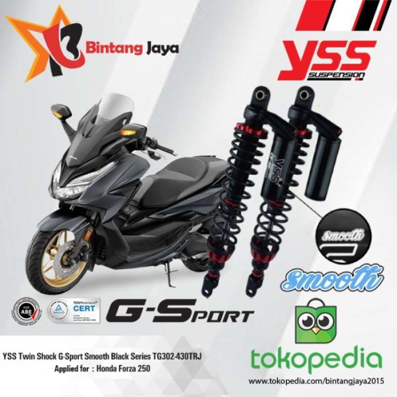 Promo Twin Shock Yss G-sport Black Series Smooth Tg302-430trl Honda ...