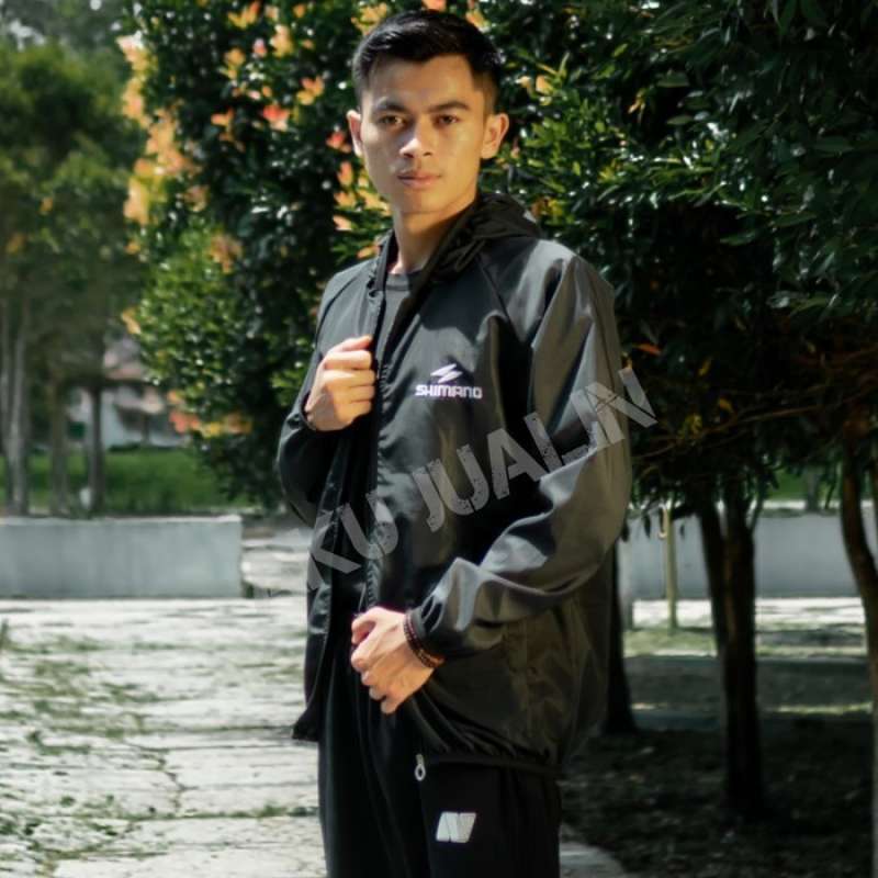 Jual Jaket Sauna Olahraga / Jaket Sepeda / Lari Shimano Parasut - Biru ...