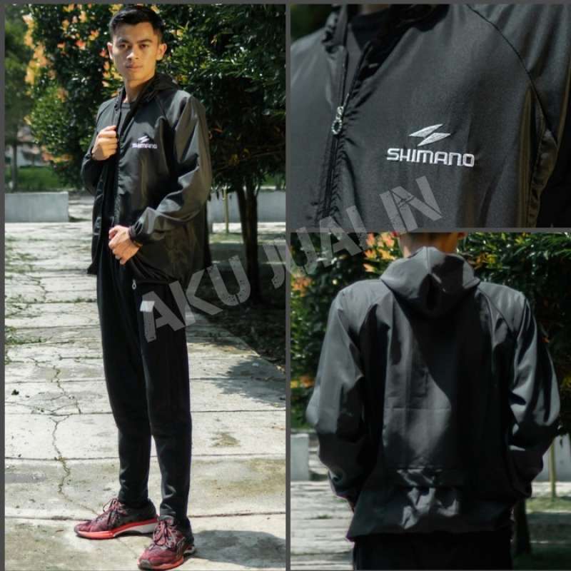 Jual Jaket Sauna Olahraga / Jaket Sepeda / Lari Shimano Parasut - Hitam ...