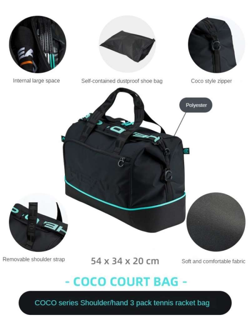 Jual Head Coco Tenis Bag Backpack Court Duffle Tennis Bag - Tas Raket ...