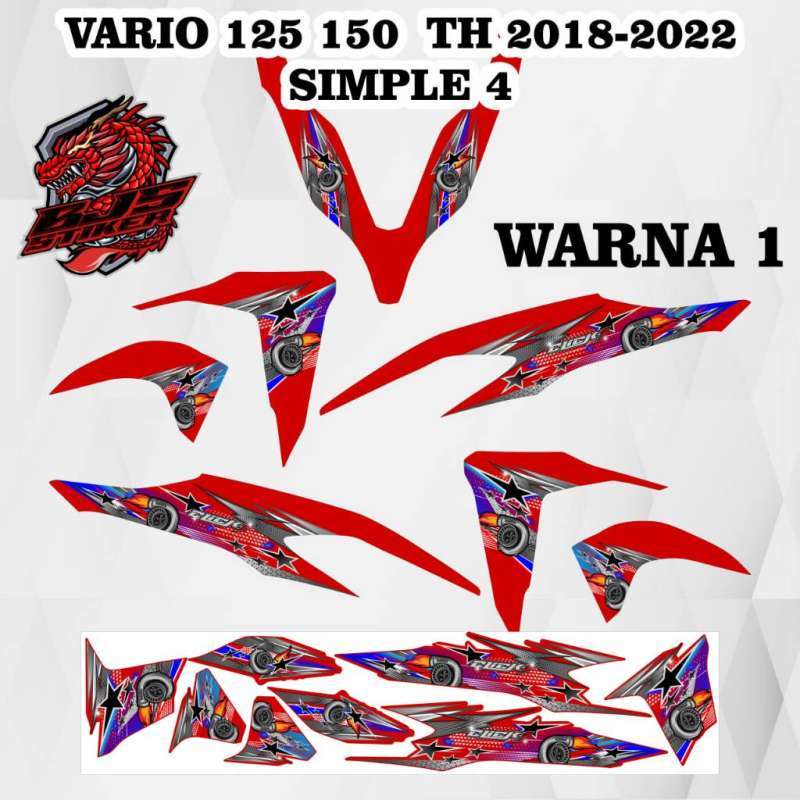 Promo Stiker Striping Vario 125 150 Led 2018-2022 Simple 3- Stiker ...