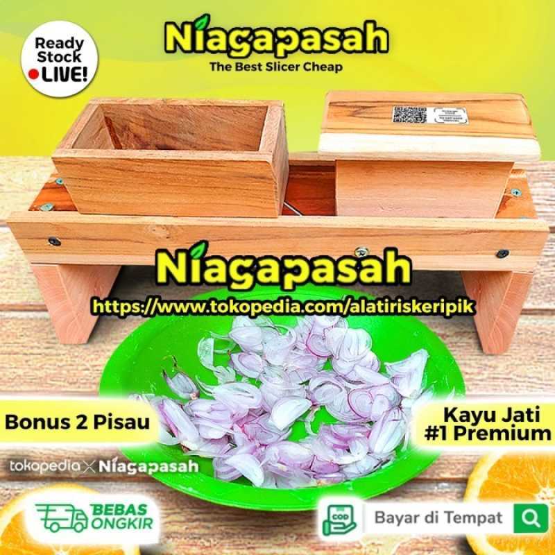 Jual Alat Pengiris Bawang Merah Dari Kayu Jati - Sedang Di Seller ...