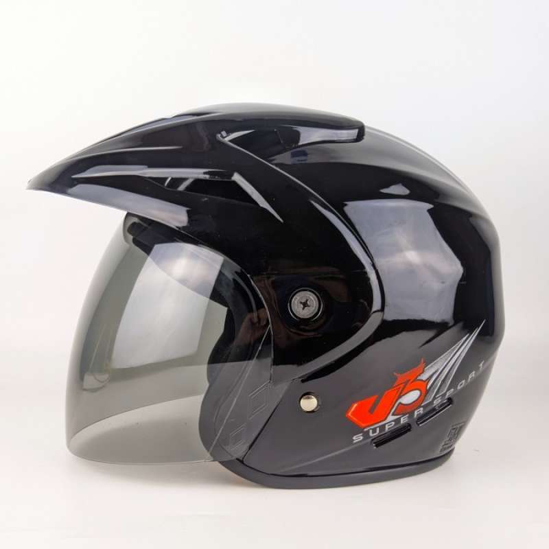 Jual Helm Motor Half Face Dewasa Sni Tiger Helmet Titanium Hitam Black ...