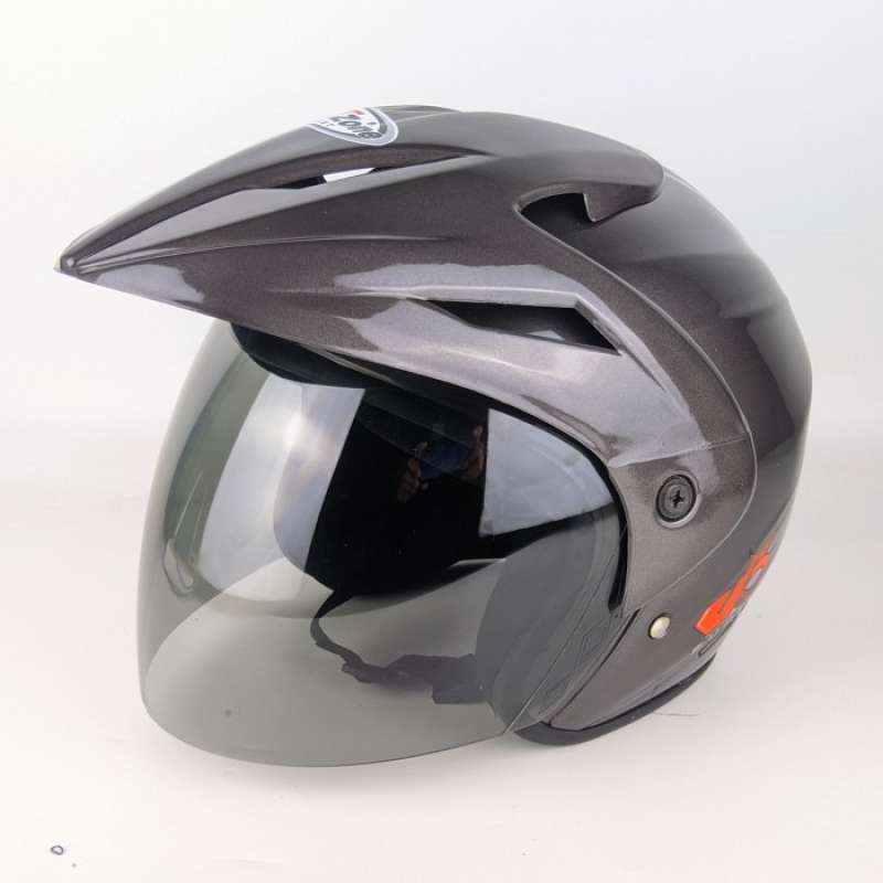 Jual Helm Motor Half Face Dewasa Sni Tiger Helmet Titanium Hitam Black ...