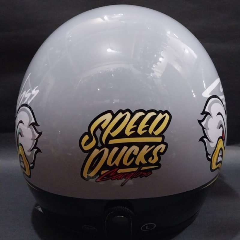 Jual Helm Cargloss Cfm Motif Speed Duck/half Face/retro - M Di Seller ...