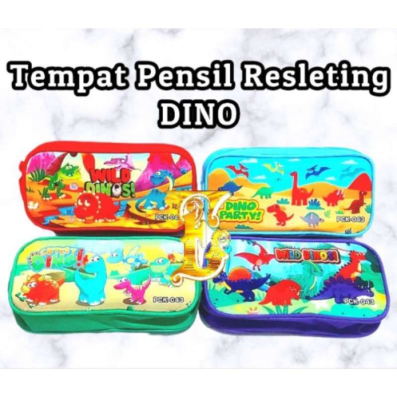 Jual Pck043 Pencil Case Kotak Pensil Kain Resleting Besar Dino Di ...