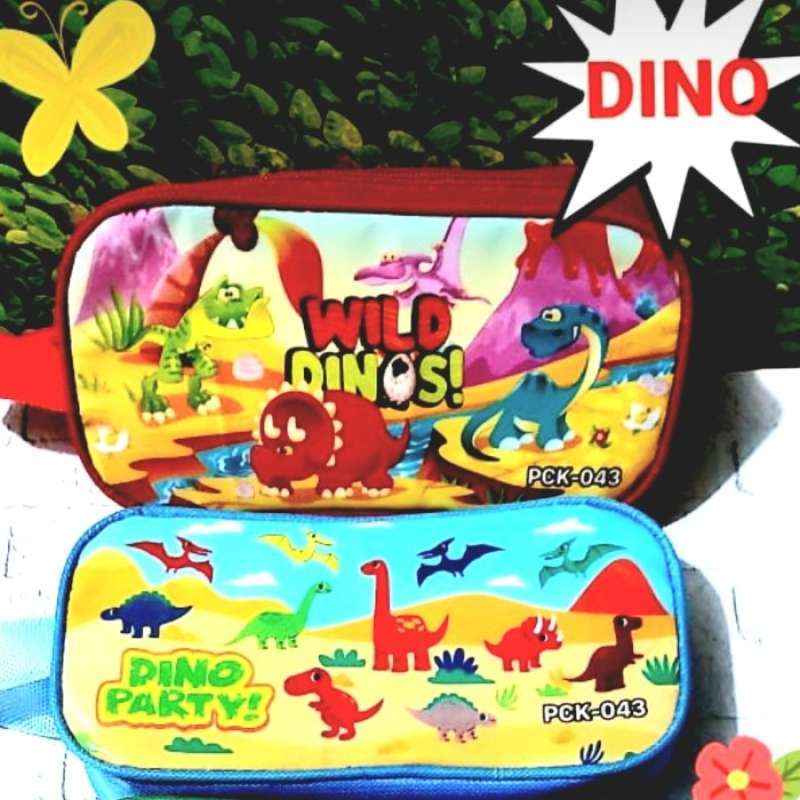 Jual Pck043 Pencil Case Kotak Pensil Kain Resleting Besar Dino Di ...