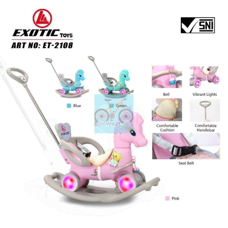 Promo Sepeda Ride On Mainan Anak Kuda Kudaan Ayunan Anak Exotic Et-2108 2110 - 2108-pony Biru ...