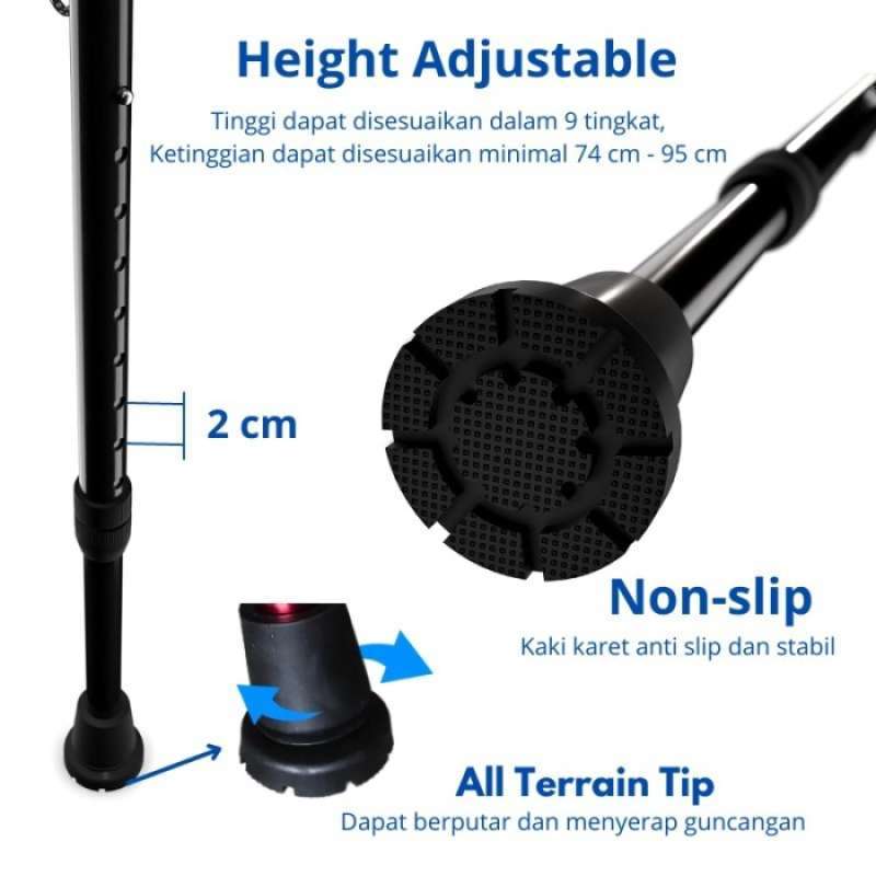 Promo Tongkat Alat Bantu Jalan Orang Tua / Lansia Dengan Lampu Dan ...