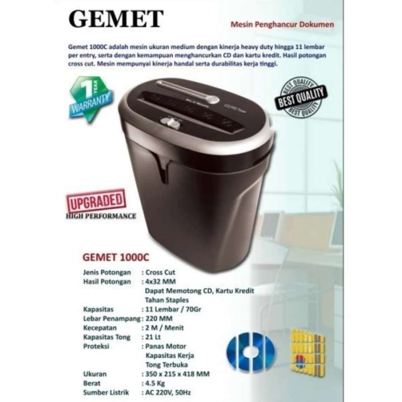 Promo New Gemet 1000c Mesin Penghancur Kertas (paper Shredder) Diskon ...