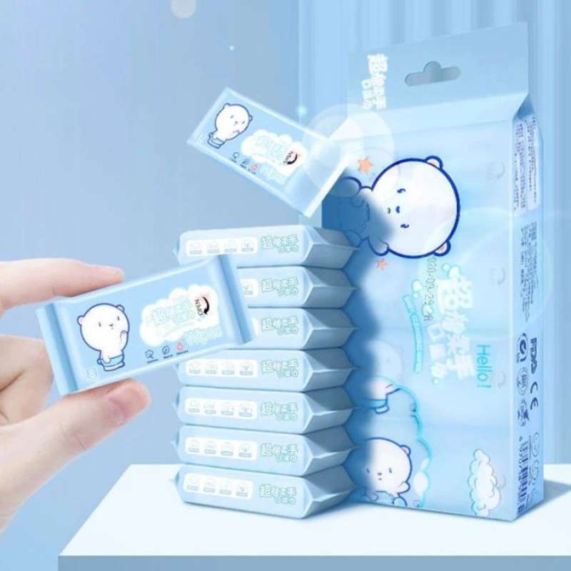 Jual Mini Wipes Isi 8 Pack Tissue Basah Mini / Tisu Basah Kemasan Mini ...