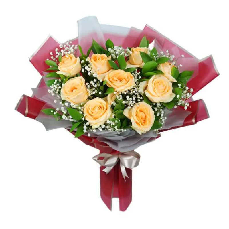 Jual Buket Bunga Mawar Peach - Karangan Mawar Peach Pengiriman Seluruh ...