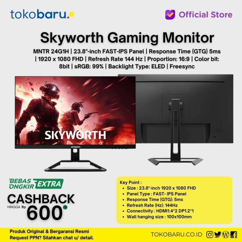 Promo Monitor Skyworth 24 24b1h Fhd Ips 75hz Hdmi 5ms Business Series ...