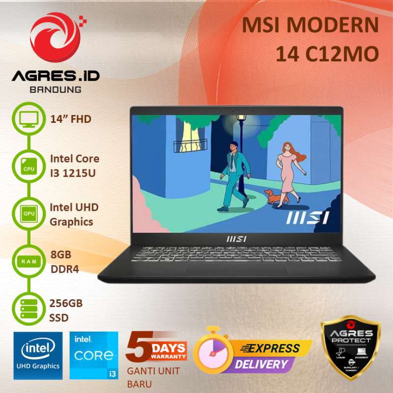 Jual Msi Modern 14 C12mo I3 1215u W11+ohs 8gb 256gb 14 Fhd Ips - Black Di Seller Agres Id ...