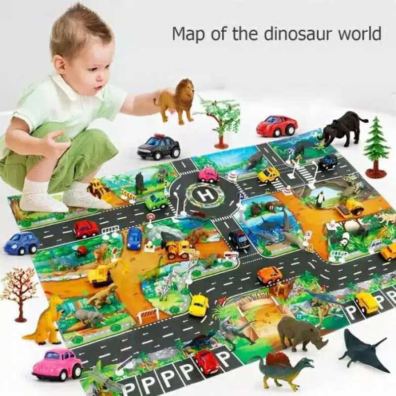Promo Mainan Edukasi Anak Peta Kota Dinosaurus / Map Of Dino World ...
