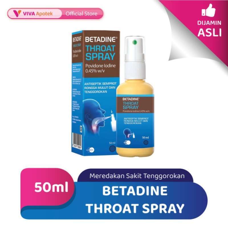 Jual Betadine Throat Spray Antiseptik Untuk Mulut & Tenggorokan - 50ml ...