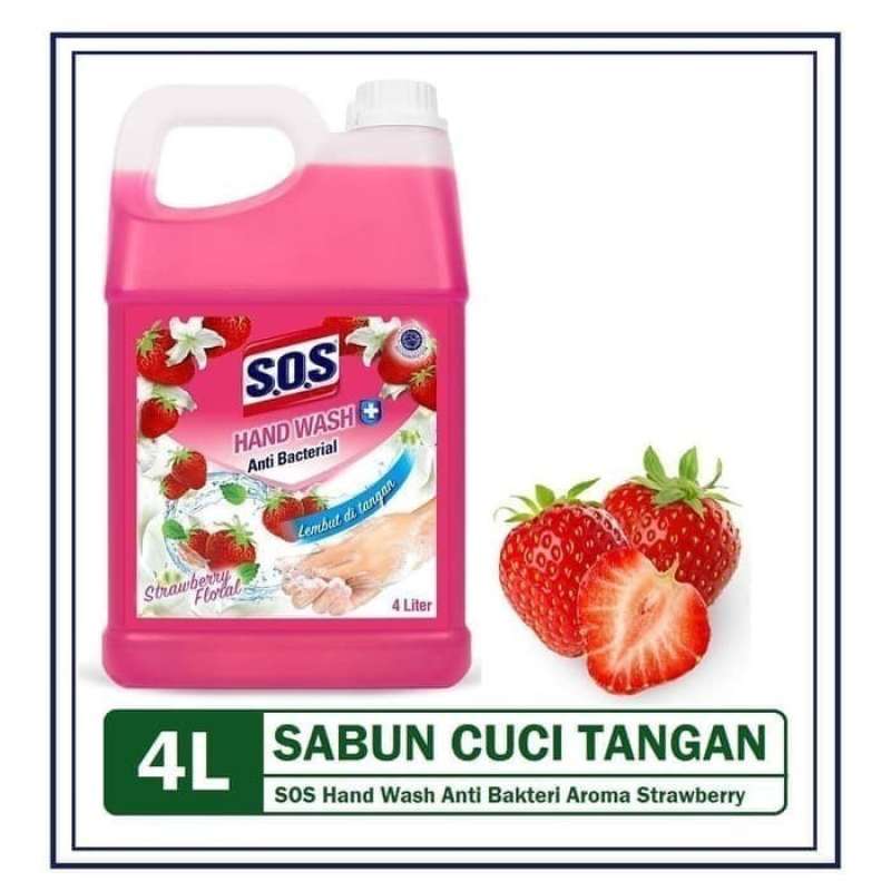 Jual Sos Hand Wash Strawberry Floral Jerigen 4 Liter |sos Sabun Cuci ...