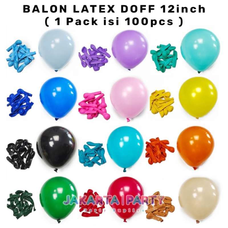 Jual Balon Latex Doff 1 Pack Isi 100 Pcs / Balon Per Pack / Balon Karet ...