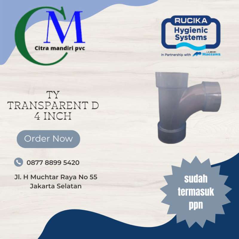 Promo Fitting Pvc Transparan Rucika Ty - Tee Y - 4 X 4 - D-lt 90 Diskon ...