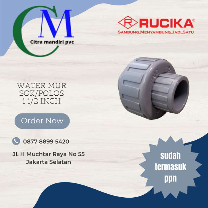 Promo Fitting Pvc Rucika Water Mur Sok 1 1/2 - Union Socket Diskon 23% ...