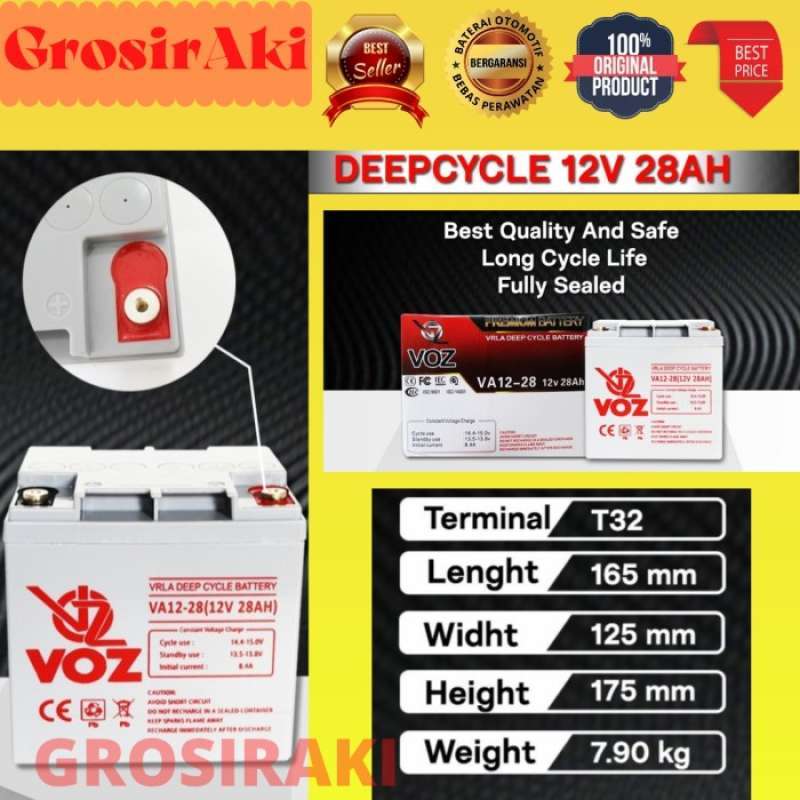 Promo Aki 12v 28ah Voz Aki Kering Vrla Garansi 6 Bulan Diskon 23% Di ...