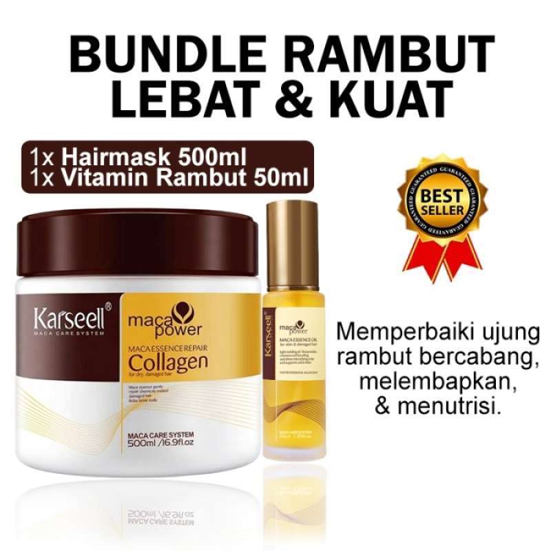 Jual Karseell Maca Essence Repair Collagen Hair Mask | Karsel 500ml Di ...