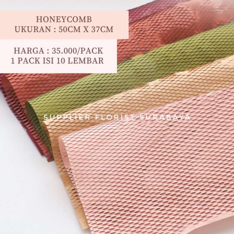 Jual [1 Pack Isi 10 Lembar] Honeycomb Ukuran 50cm X 37cm Kertas Bunga ...