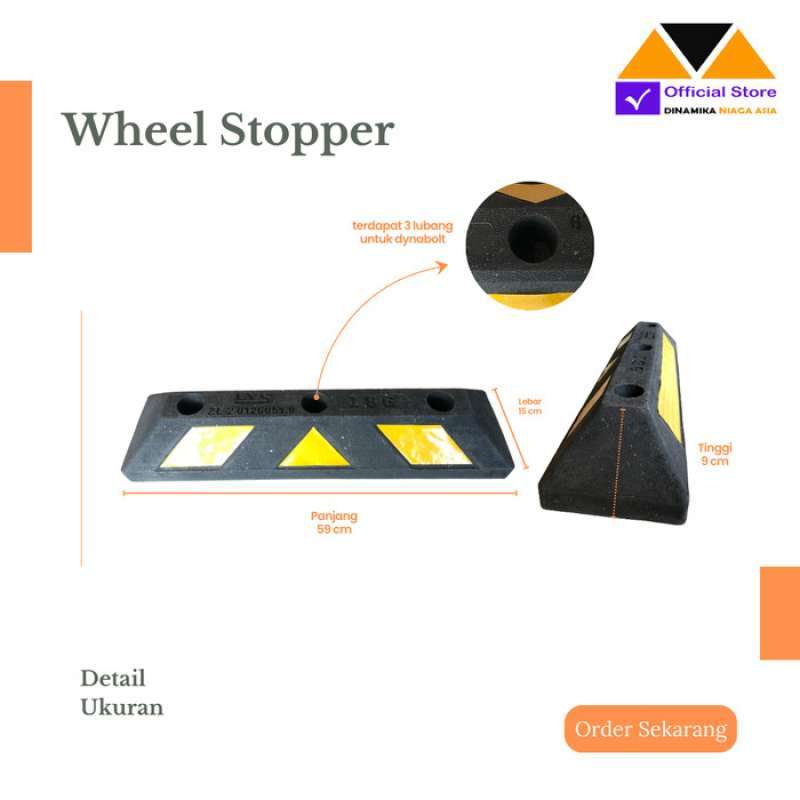 Jual Wheel Stopper Rubber / Ganjalan Ban Mobil / Batas Parkir Di Seller ...