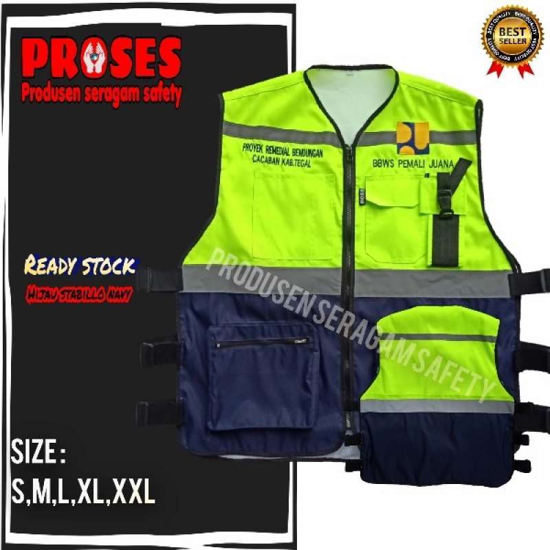 Jual Rompi Safety Vest Taslan Free Bordir Custom-rompi Safety Proyek ...