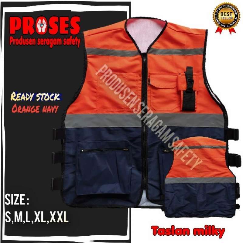 Jual Rompi Safety Vest Taslan Free Bordir Custom-rompi Safety Proyek ...