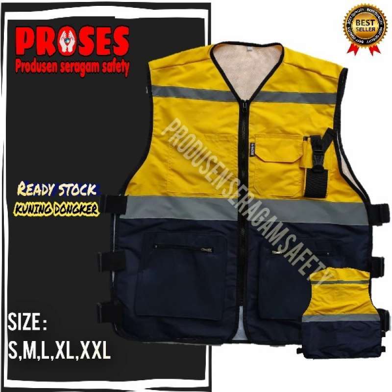 Jual Rompi Safety Vest Taslan Free Bordir Custom-rompi Safety Proyek ...