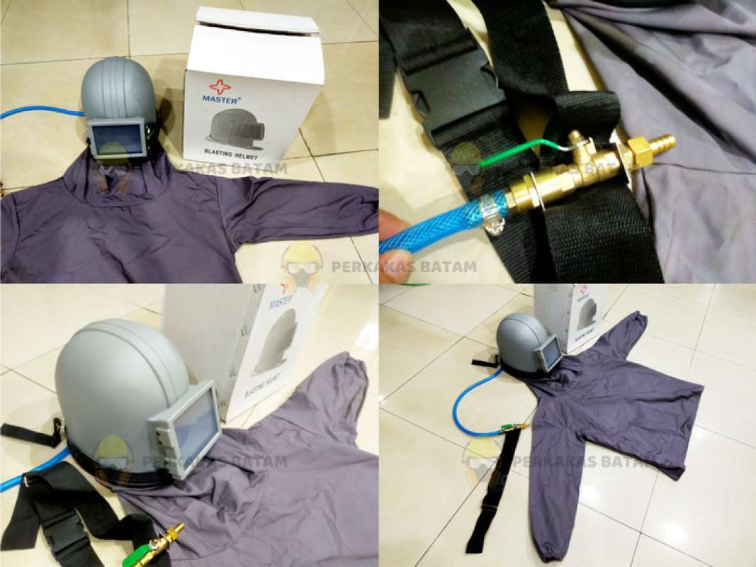 Jual Sandblasting Helmet Fiber Master Set Blasting Jacket Jaket Safety ...