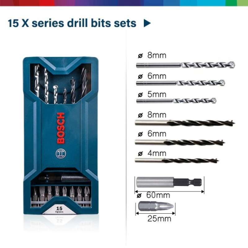 Jual Bosch X-line Series Drill & Screwdriver Bit Set / Mata Bor & Obeng ...