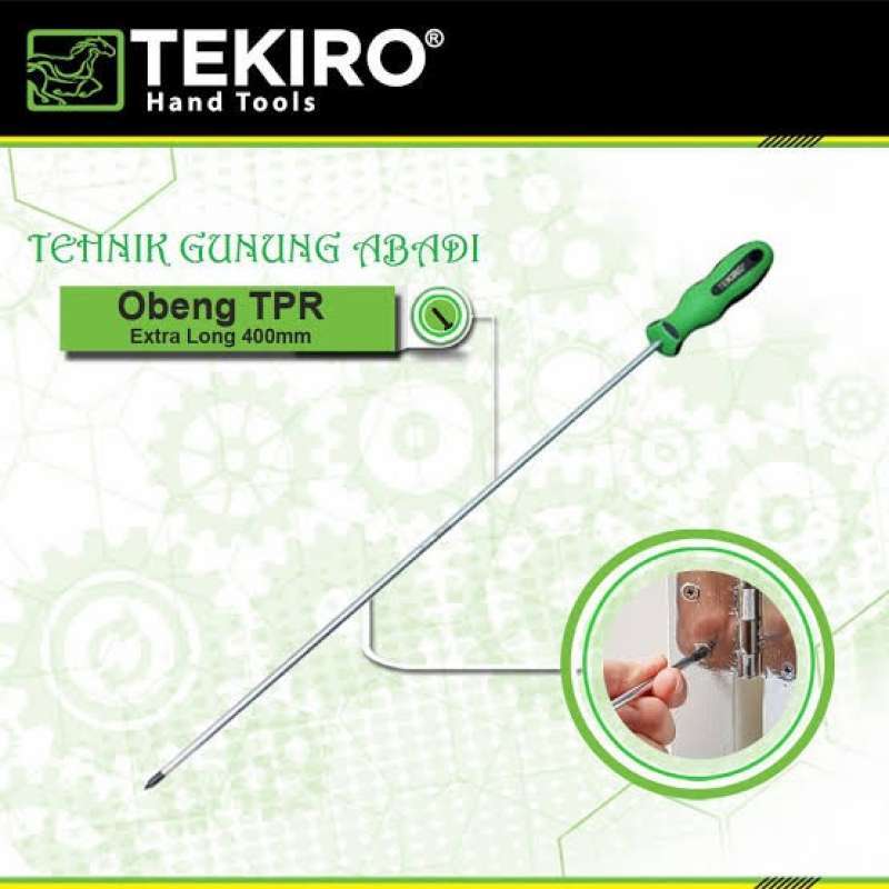 Jual Obeng Gagang Tpr Panjang (+) Plus Ph1 X 400 Mm Tekiro ( Anti Selip ...