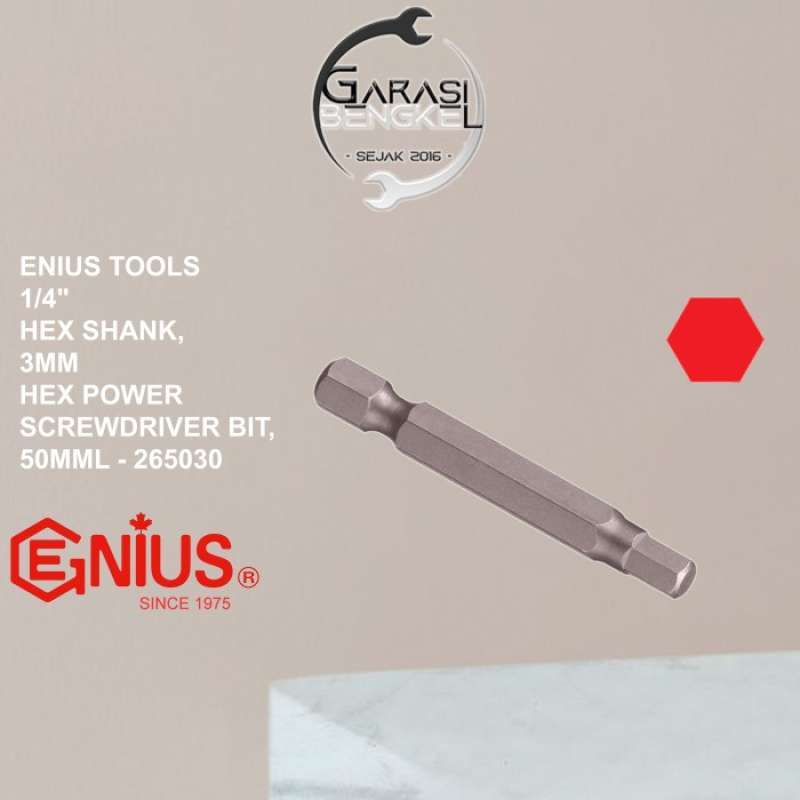 Jual Genius Tools 1/4 Hex Power Screwdriver Bit 6mm Mata Obeng 50mm - 5 ...