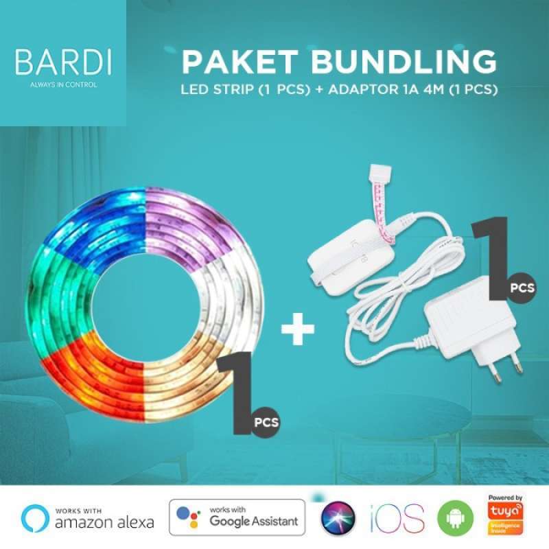 Jual Bardi Smart Led Strip Rgb+ww 2m Lampu Pintar Iot Home Automation ...