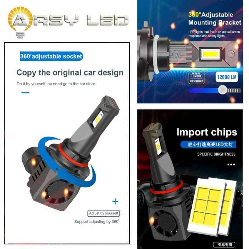 Promo Lampu Utama Led H4 H11 Hb3 Hb4 Black Version Pendingin Cooper ...