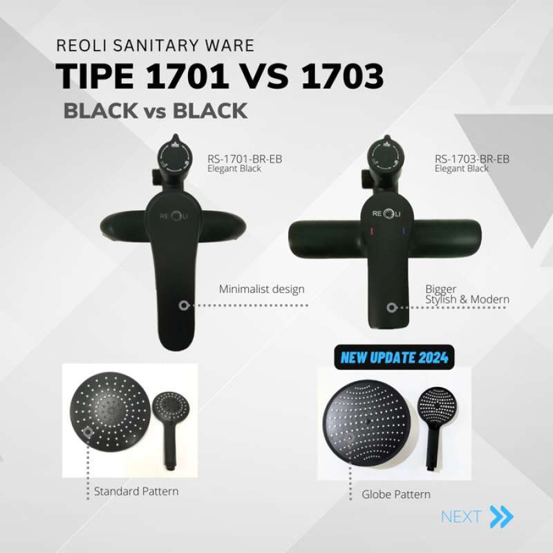 Jual Shower Tiang Set Column Mandi Keran Kran Panas Dingin Black Reoli ...