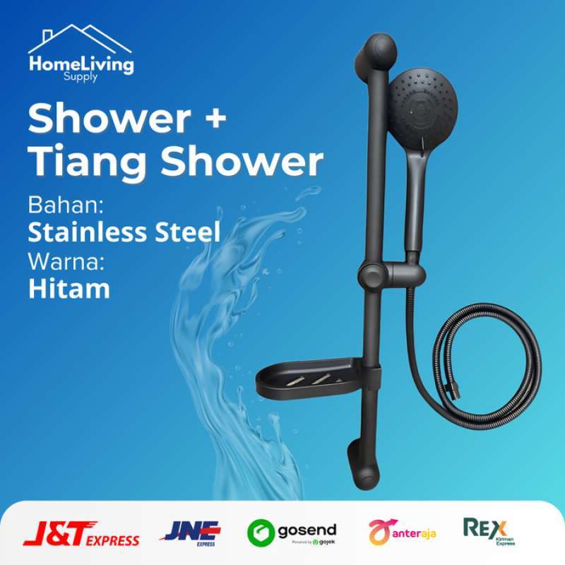 Jual Shower Tiang Stainless Hitam/shower Set Mandi Bulat - Tiang Shower Di Seller Yama ...