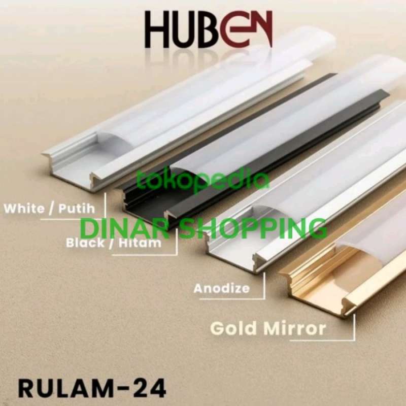 Jual List Rel Rumah Lampu Huben Rulam-24 Led Strip Alumunium Acrylic ...