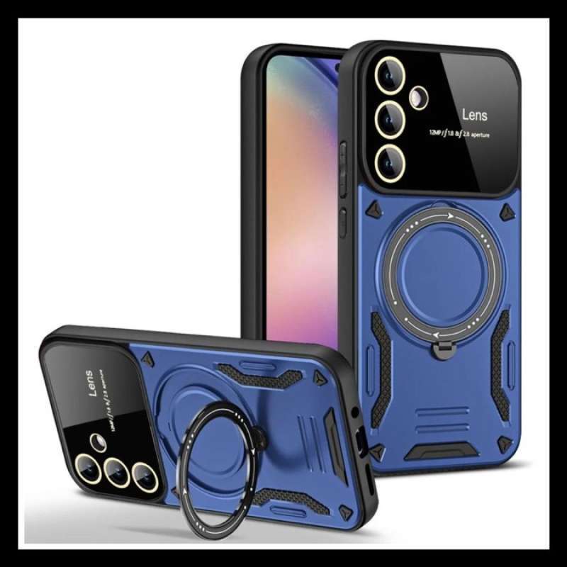 Promo Samsung Galaxy A25 / A15 5g 4g Armor Lens Magnetic Ring Case Hard Pc - Biru Navy., Sam A15 ...