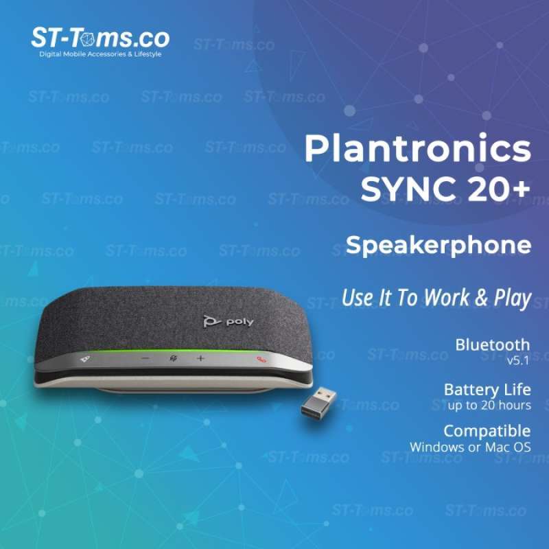 Promo Plantronics Poly Sync 20 Plus 20+ Personal Usb Bt Smart Speakerphone Diskon 50% Di Seller ...