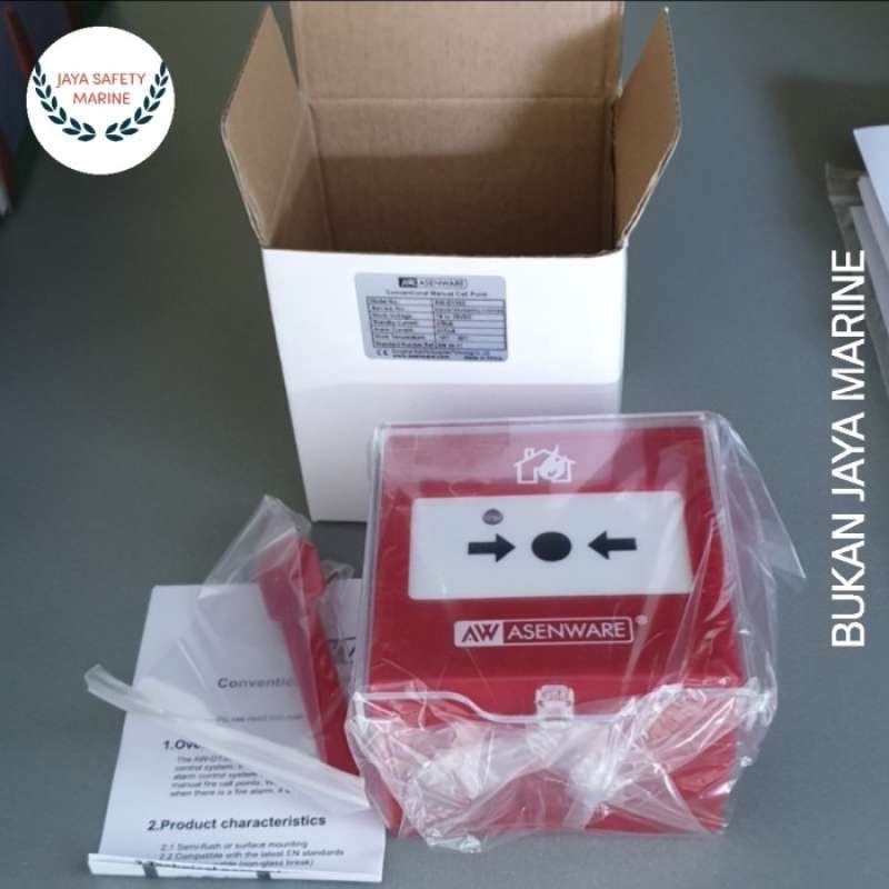 Jual Manual Call Point Fire Alarm Push Button Breakglass Asenware D135c ...